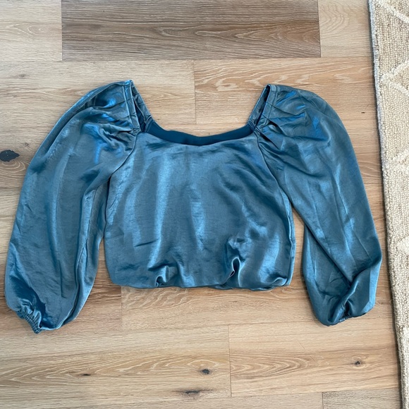 Lush | Tops | Teal Satin Top | Poshmark